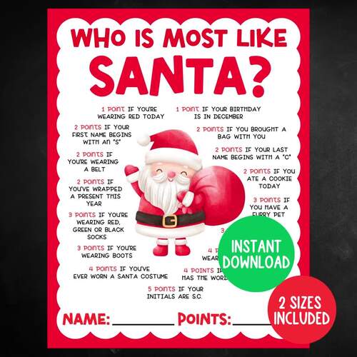 Classroom Christmas Game, Printable Christmas Activity, Classroom Community