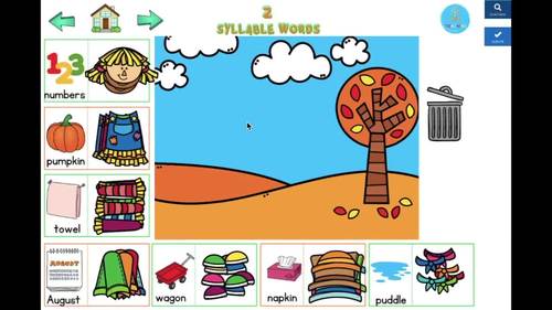 Multisyllabic Words GAME - Build a Scarecrow - Fall/ Autumn/ Halloween