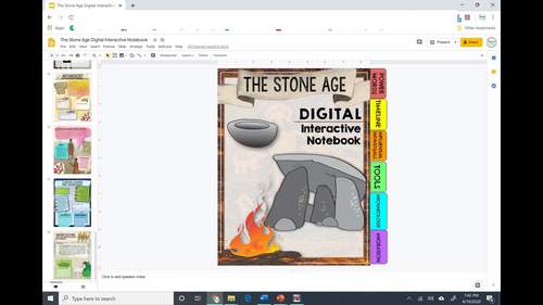The Stone Age | Early Humans Interactive Notebook Google Classroom