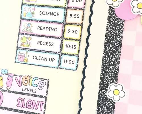 Pastel Classroom Decor Bundle Composition Book Theme | EDITABLE! | HUGE ...