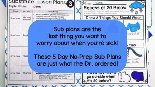 Emergency Sub Plans for 5 Days | Winter by Chalkboard Chatterbox