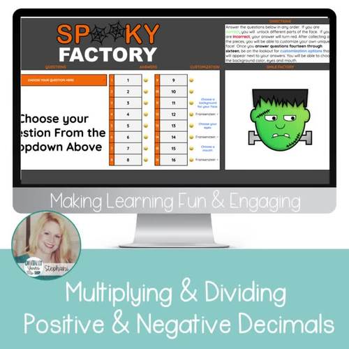 Multiply & Divide Positive& Negative Decimals Digital Activity for ...