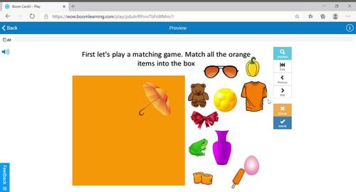 All About The Color Orange- Language BOOM Cards by Petite Speech Geek
