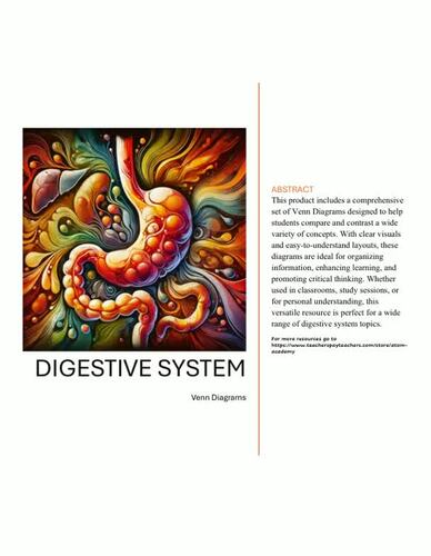 Compare and Contrast the Digestive System - A&P Graphic Organizers