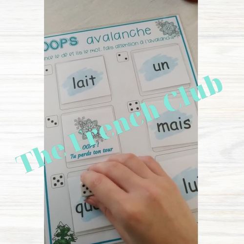 French Sight Words Winter BOARD GAME - OOPS avalanche - Mots fréquents