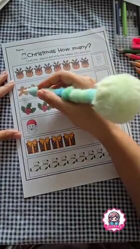 Kindergarten Christmas Math Counting Worksheets: Fun Holiday Counting ...