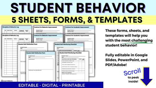 Student Behavior Documentation Form, Student Behavior Log, Editable ...