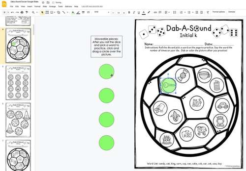 Dab-A-Sound Soccer Edition: No Prep Speech Therapy + Google Slides Options