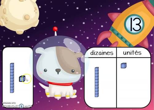 Construis le nombre de 0-20 : dizaine, unité Boom Cards French distance ...