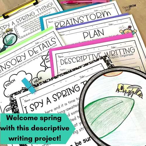 First Day of Spring Descriptive Writing Bulletin Board Ideas Figurative ...