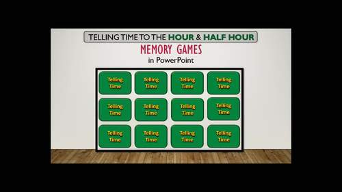 TELLING TIME MEMORY GAMES (Hour & Half Hour) PowerPoint / ZOOM ...