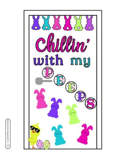 "Chillin' with My Peeps" Springtime Door Decor Kit! Bulletin Board Decor