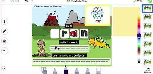 Vowel Teams AI/AY Preloaded Seesaw Digital Word Building | TpT