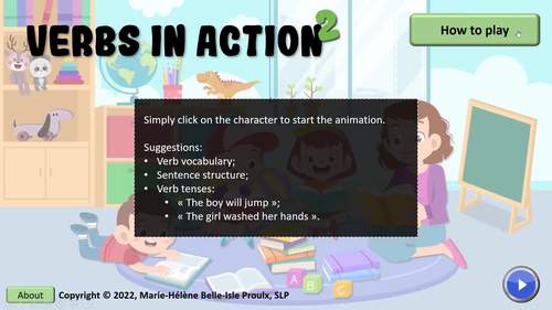 Verbs in action bundle - 60 animated scenes -Let's work on verb tenses ...