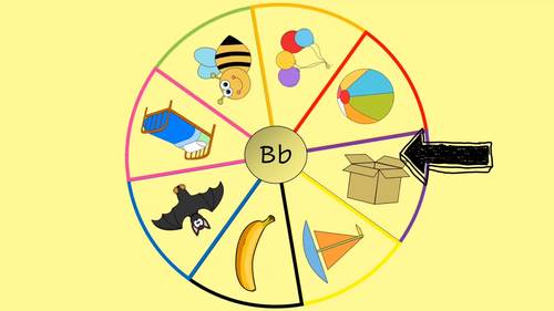Letter B Beginning Sound Game - Spinning Wheel Powerpoint by Little Teapot