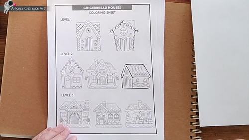 Let's Draw! Gingerbread Houses Workbook - Drawing Guide & Coloring Sheets