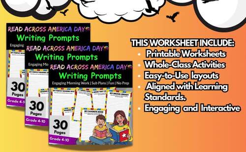 Read Across America Day Opinion Prompt Writing Activities 4th,5th,6th ...
