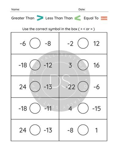 250 Problems Greater Than, Less Than, Equal To Worksheets - Numbers Up ...