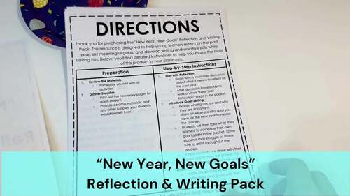 2025 "New Year, New Goals" Reflection & Writing Pack by Student for ...