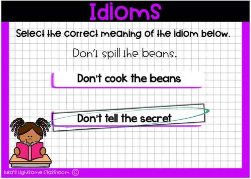 Idioms Boom Cards | Set 1 by Luka's Lightsome Classroom | TPT