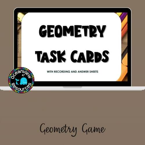 Geometry Task Cards- Hunt the room with recording sheet and answer cards
