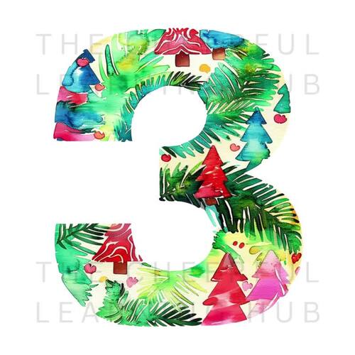 Christmas Countdown Clipart Numbers for Christmas Crafts & Activities 0 – 9