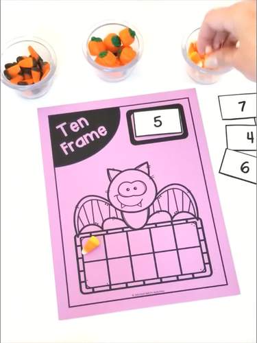 Halloween Ten Frame Mats and Hands-On Number Sense Activites | TpT