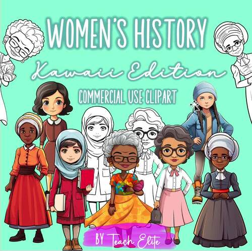 Influential Women, Women's History Month, World History clipart, WHM