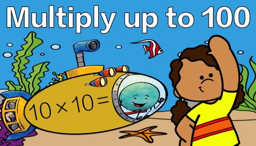 Multiply up to 100: Under the Sea Math Brain Break by Move and Groove Math