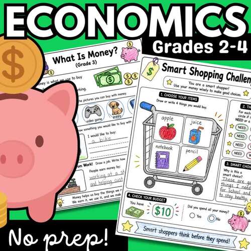 Economics financial literacy 2nd 3rd grade Needs Wants Money Worksheets ...