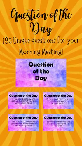 Question of the Day-180 Questions for your Morning Meetings! | TPT