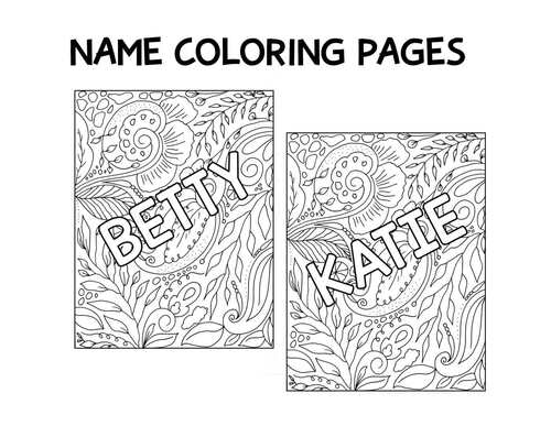 adult coloring pages names