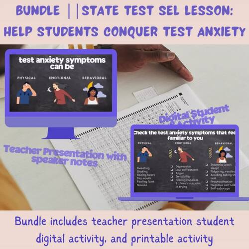 State Test Prep || Bundle SEL Test Anxiety Lesson for Middle & High School