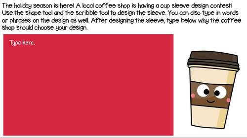 Coffee Cup Sleeve Design Template for Google Slide-Fun Winter Holiday ...