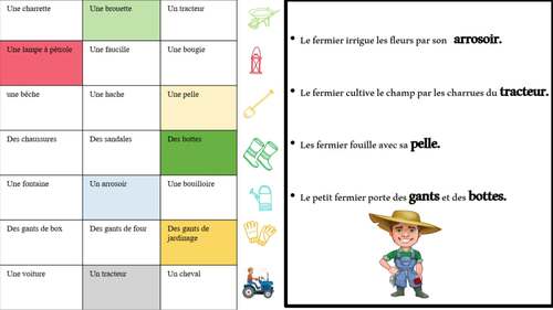 A worksheet to learn farm vocabulary in French by Toy Teacher Store