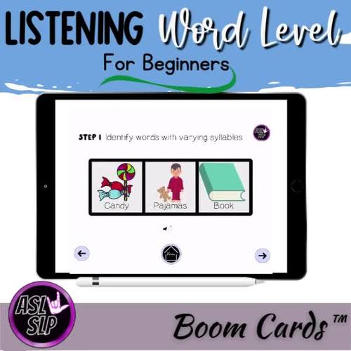 Auditory Learning: Word Level l Beginners l Boom Cards™ by Special Ed SLP