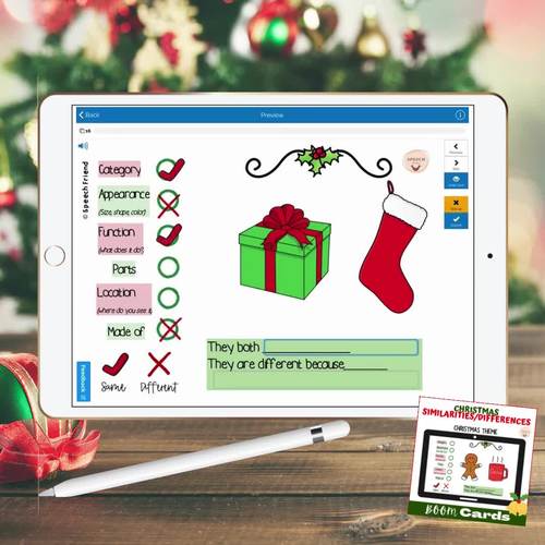 Christmas Similarities & Differences Boom Cards by Speech Friend