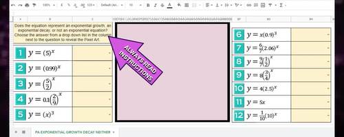 PIXEL ART: Exponential Functions: Is it Growth, Decay, or ..? DISTANCE ...