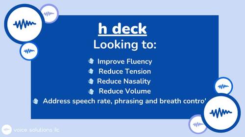 h for easy onset: voice therapy stuttering therapy by Voice Solutions