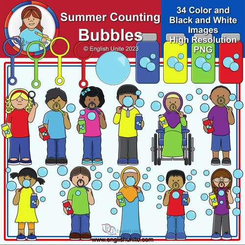 Clip Art - Summer Counting Bundle by English Unite Clip Art | TPT