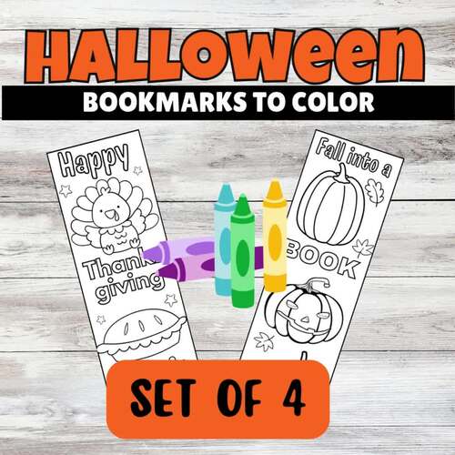 Printable Thanksgiving Coloring Bookmarks Activity for Art Projects ...