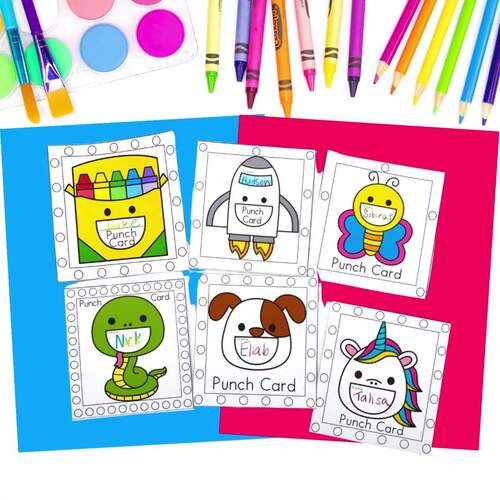 Classroom Management Positive Behavior Punch Cards FLASH $1 DEAL