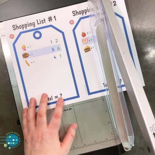 Montessori Math Game Bakery Shopping Lists by Jessica Renee Montessori