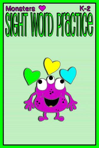 SIGHT WORD ACTIVITY Monsters Coloring Pages High Frequency Words Vocabulary