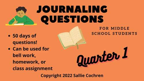 Journaling Questions PowerPoint (TM) Presentation for Middle School ...
