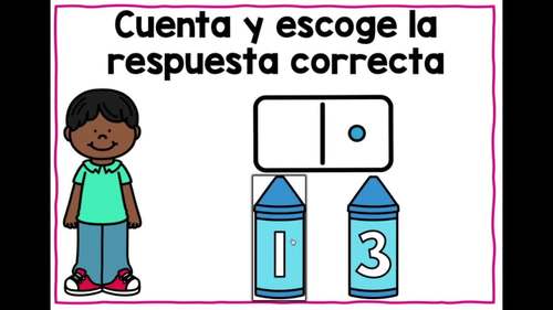 Boom Card Digital Counting Objects to 5 Spanish by Recursos Arcoiris