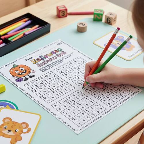 Halloween Sudoku 6x6 Puzzle Worksheets – 240 Fun Puzzles for Kids