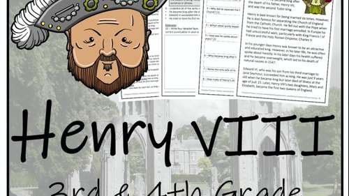 King Henry VIII Close Reading Comprehension Activity | 3rd Grade & 4th ...