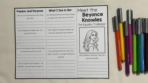 Beyonce Knowles Womens History Month Craft Project Reading Comprehension