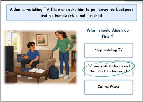 What Should They Do First? Prioritizing Real-Life Situations Boom Card